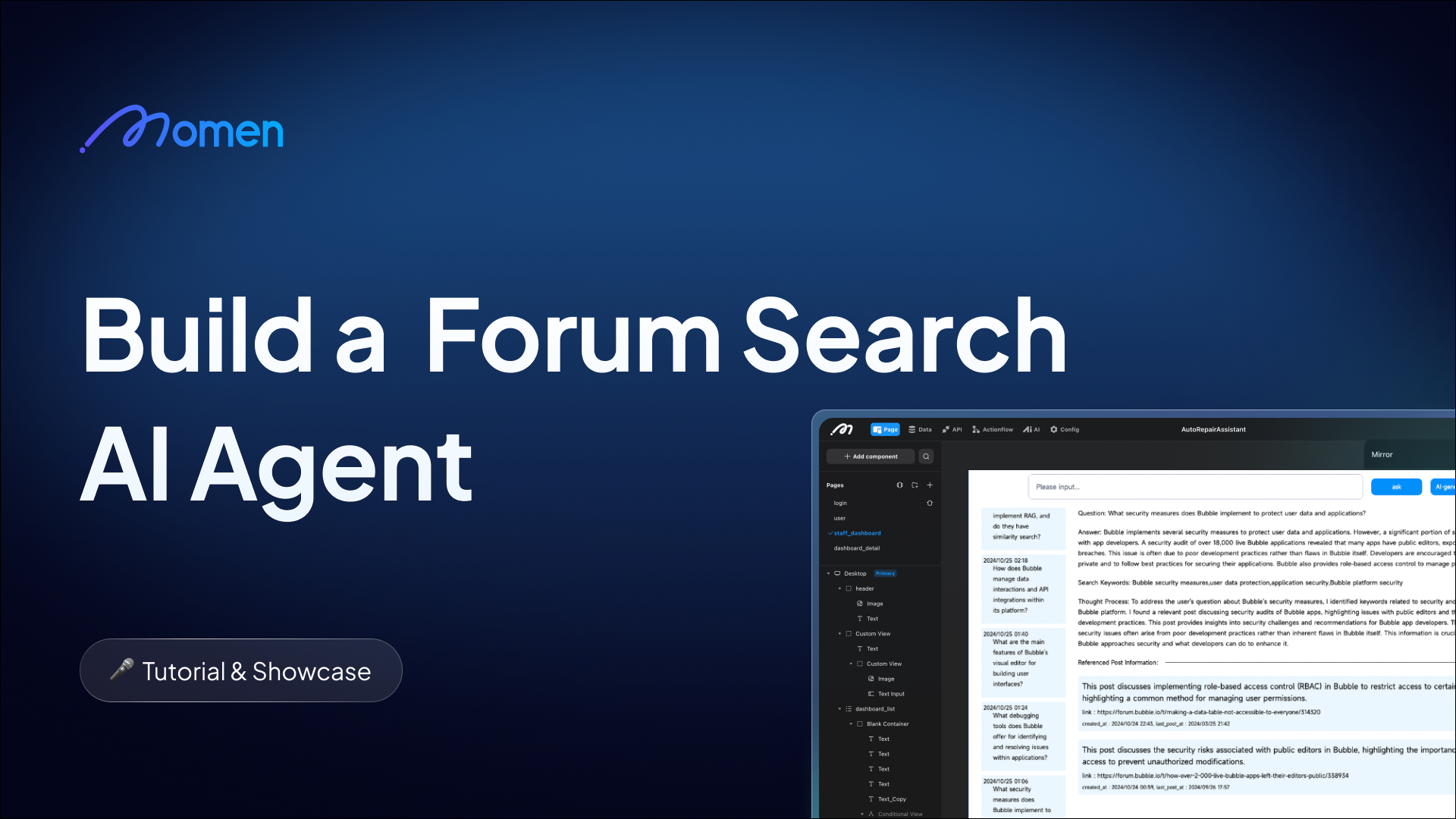 How to Build an AI-Powered Forum Search Assistant with Momen