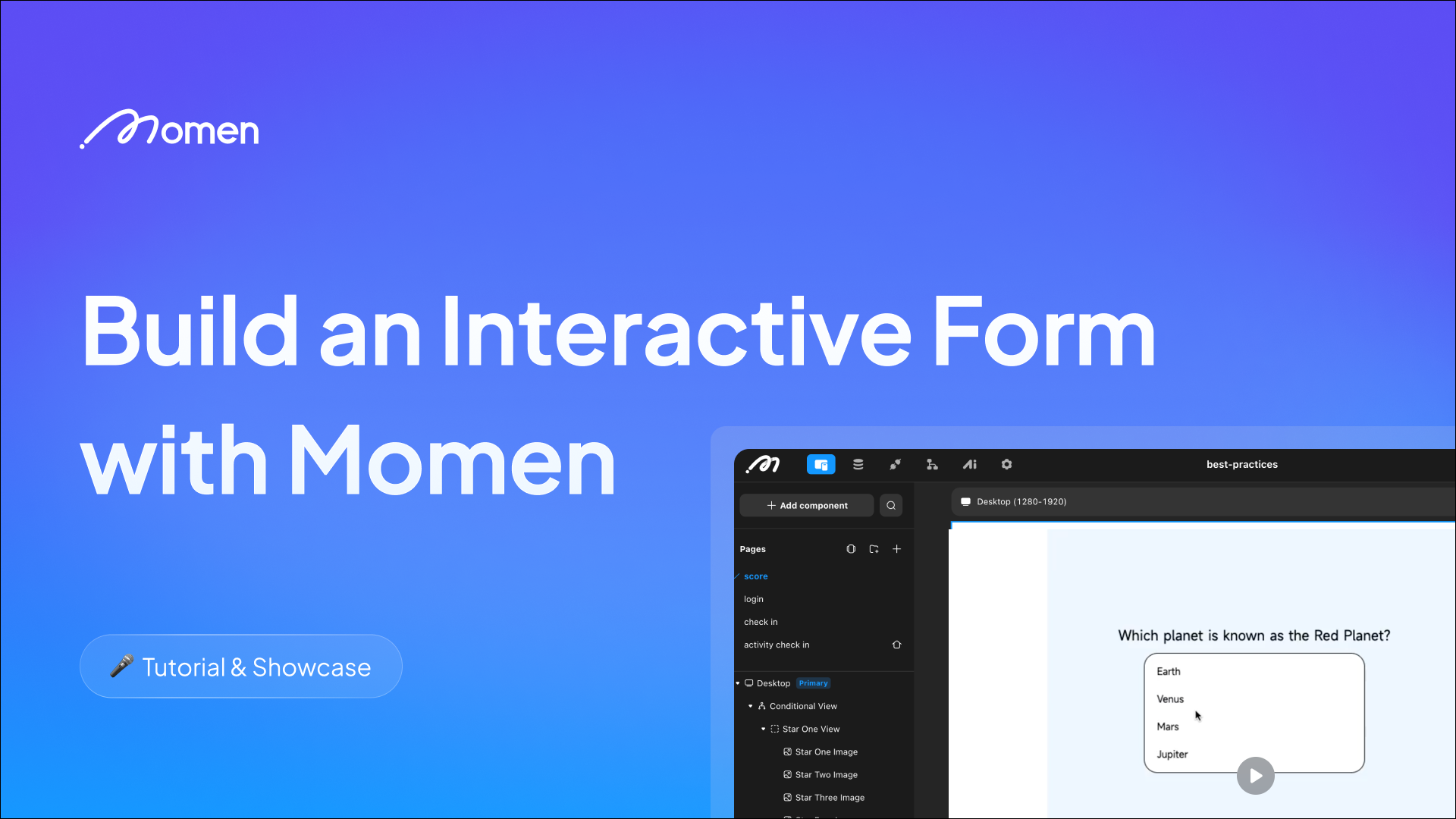 How to build dynamic multi-choice forms for quizzes and surveys in Momen